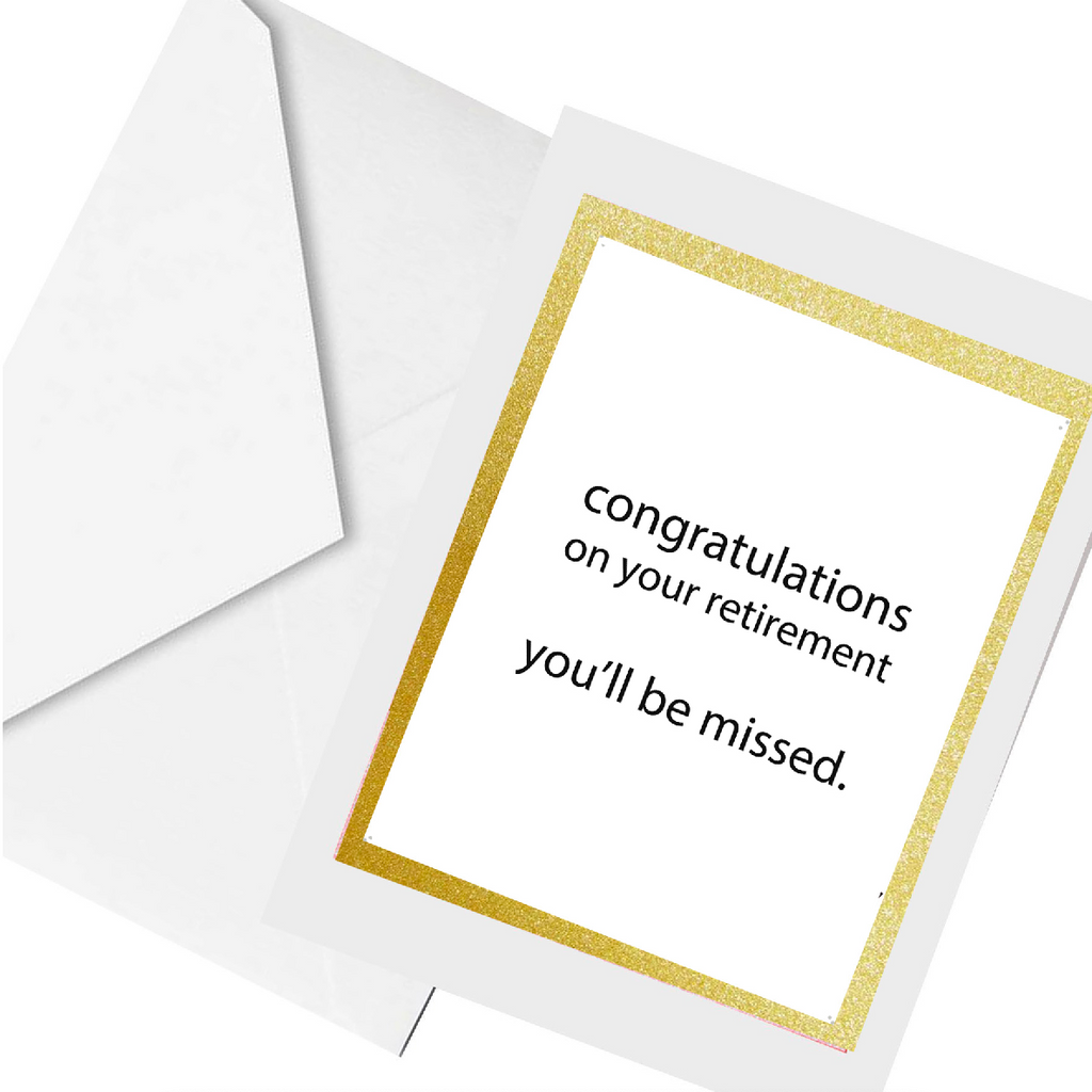 you'll be missed... retirement greeting card – DROOZ + Company